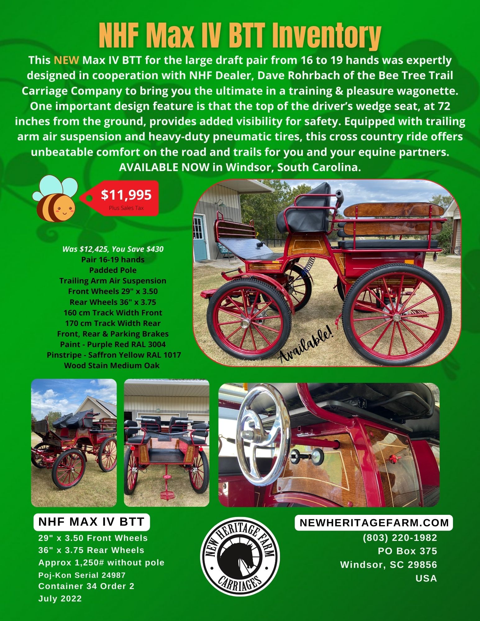 In Stock – New Heritage Farm Carriages