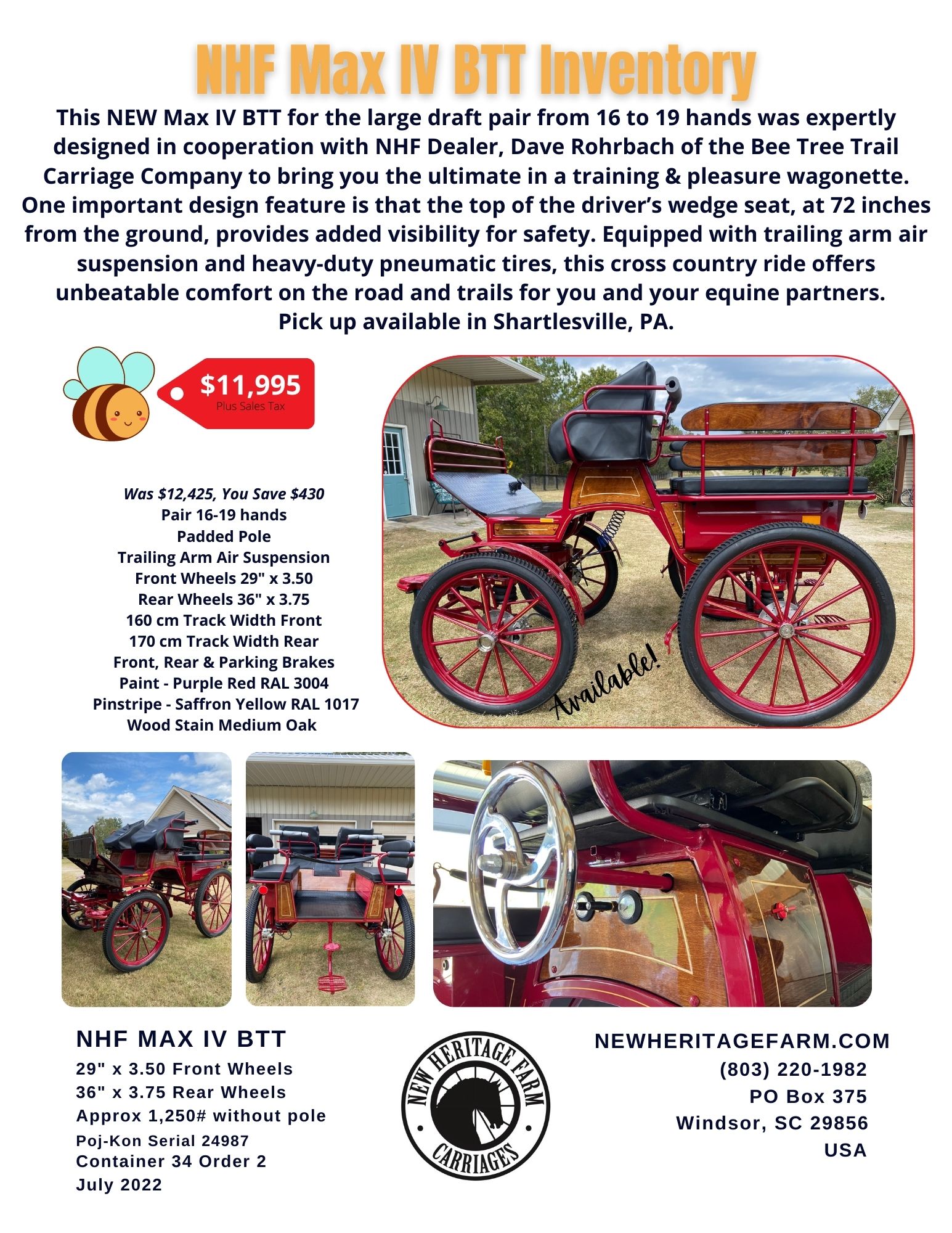In Stock – New Heritage Farm Carriages