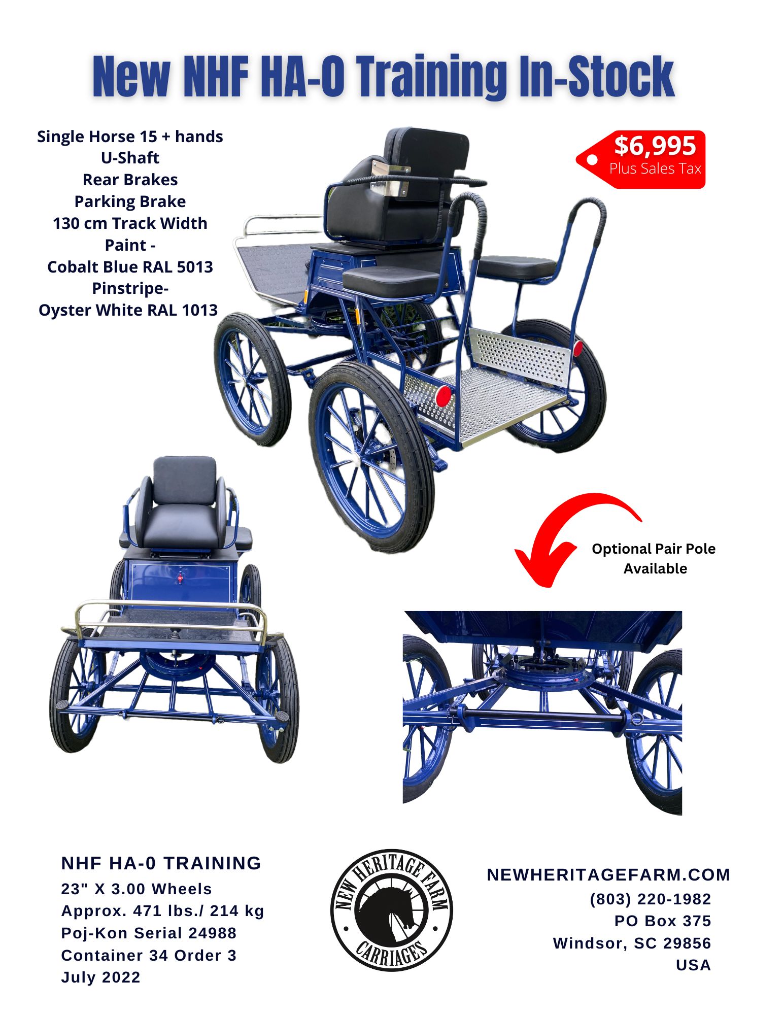 In Stock – New Heritage Farm Carriages